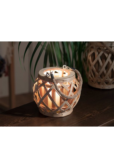 English Home Shiny Bambu Fener 15X14CM Bej English Home Shiny Bambu Fener 15X14CM Bej