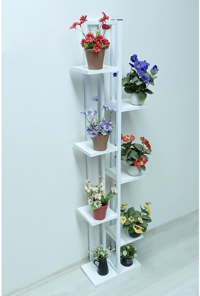 Adım Shops Metal Gövdeli, Mdf Raflı, 7 Bölmeli Dikey Çiçeklik
