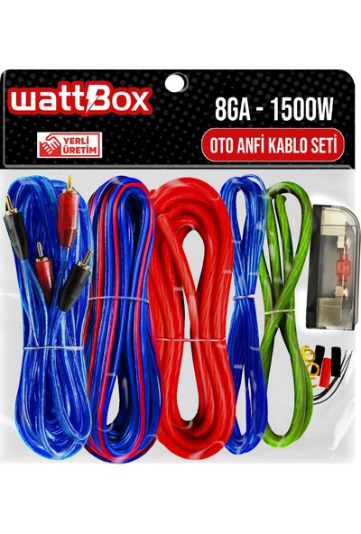 WattBox Oto Anfi Kablo Seti Full 8ga 1500W Wattbox