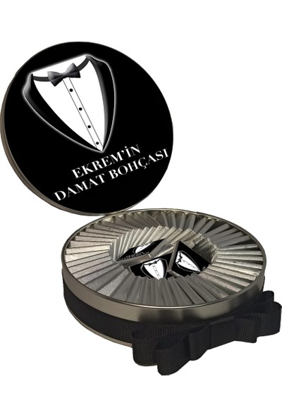 Diva Çikolata Isimli Damat Bohçası Çikolatası (55 'li Madlen Çikolata) Gümüş Metal Kutu