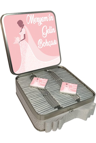 Diva Çikolata Isimli Gelin Bohçası Çikolatası (80 'li Madlen Çikolata) Gümüş Metal Kutu Diva Çikolata Isimli Gelin Bohçası Çikolatası (80 'li Madlen Çikolata) Gümüş Metal Kutu