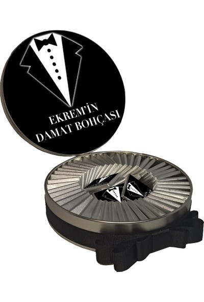 Diva Çikolata Isimli Damat Bohçası Çikolatası (55 'li Madlen Çikolata) Gümüş Metal Kutu