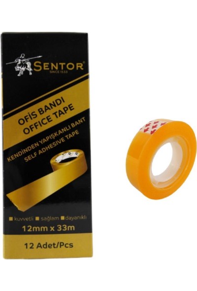 Sentor SB-1233 Ofis Büro Bandı 12'li 12 mm x 33 mt Sentor SB-1233 Ofis Büro Bandı 12'li 12 mm x 33 mt