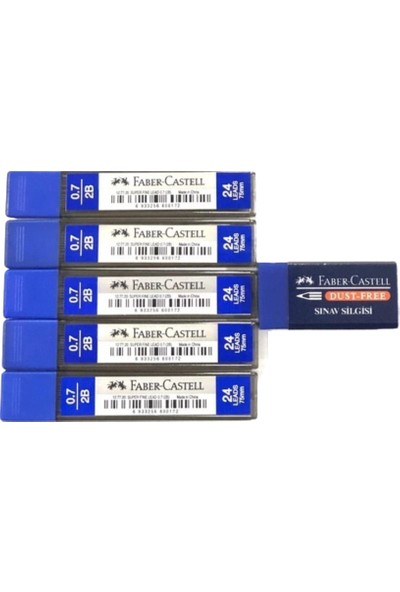 Faber-Castell 0.7 Uç 5'li Paket + Silgi