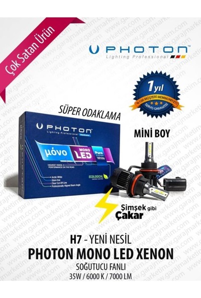 Photon Mono H7 LED Xenon - Renault Fluence Kısa Far Photon Mono H7 LED Xenon - Renault Fluence Kısa Far
