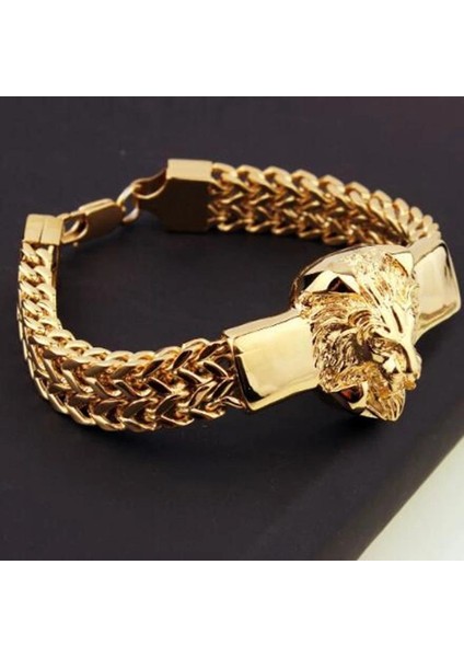 Qiuhong Shop AL1327-ALTIN-23CM Otoriter Alaşım Aslan Kafası Fiyatı