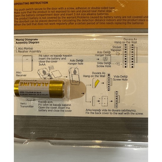 Cata CT-104 Kablosuz Kapı Zili (Beyaz)(2 Adet) Fiyatı