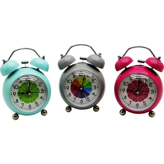 Store Bombeli Yuvarlak - Renkli Kasa Işıklı Masa Çalar Saat Fiyatı