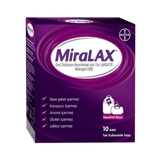 Bayer Miralax Oral Solüsyon Makrogol 3350 10 Saşe Fiyatı