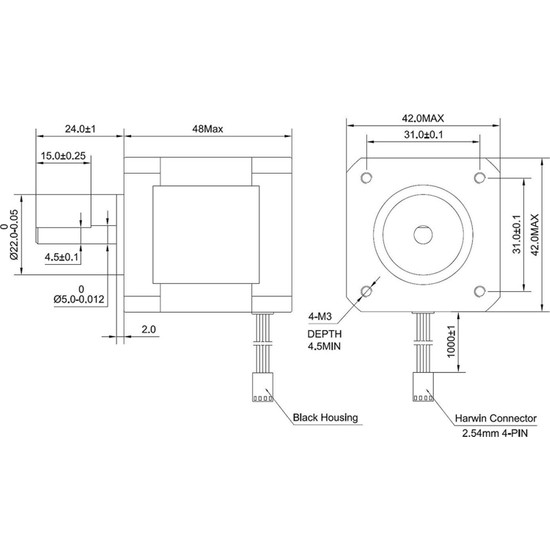 Humble 4x Nema 17 Step Motor 48MM NEMA17 Motor 42BYGH 2A Fiyatı