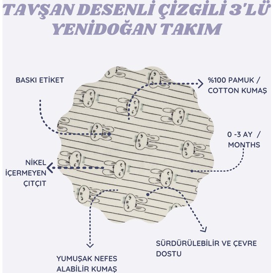 Desvu Bebe Organik 3'lü Yenidoğan Takım -Hastane Çıkış Seti Fiyatı