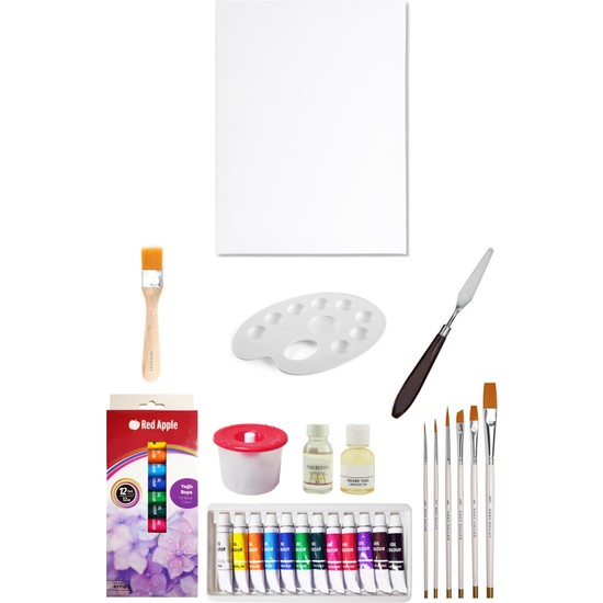 Nova Color Tüp Yağlı Boya Seti 12 ml 12'li 35X50 Tuval Seti Fiyatı