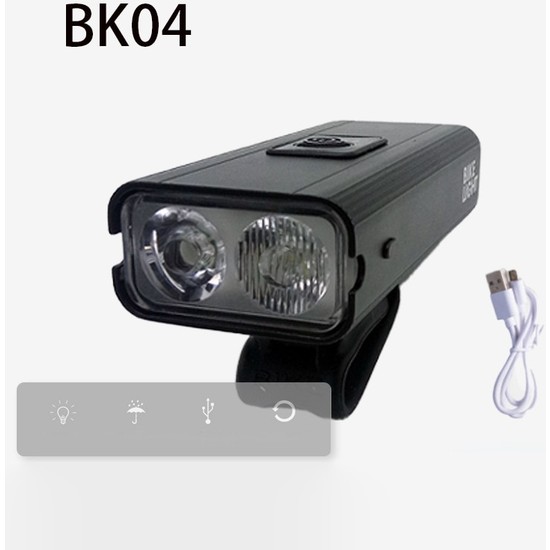 BK04 Stili Bisiklet Işığı Yağmur Geçirmez USB Şarj LED Lümen Fiyatı