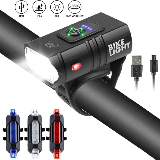 Beyaz Stil T6 LED Bisiklet Işık 10W 800LM USB Şarj Fiyatı