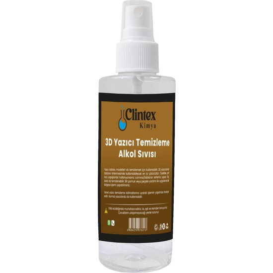 Clintex Kimya 3D Yazıcı Temizleme Alkol Sıvısı 200 ml Fiyatı