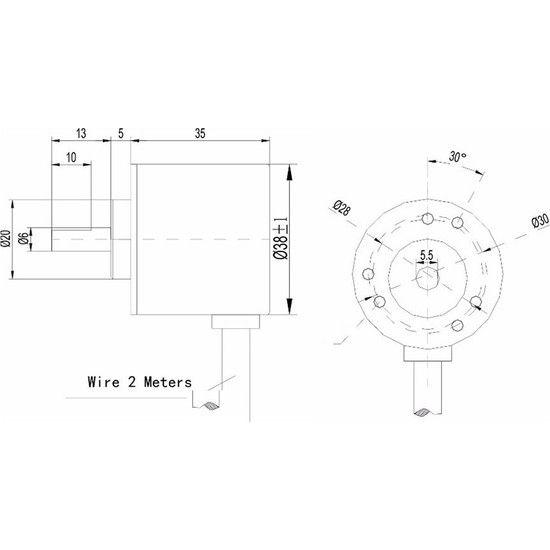 OEM Roba E38S6G5-1000Z-G24N 1000 Pals Optik Enkoder Dc 5V/24V Rotary ...