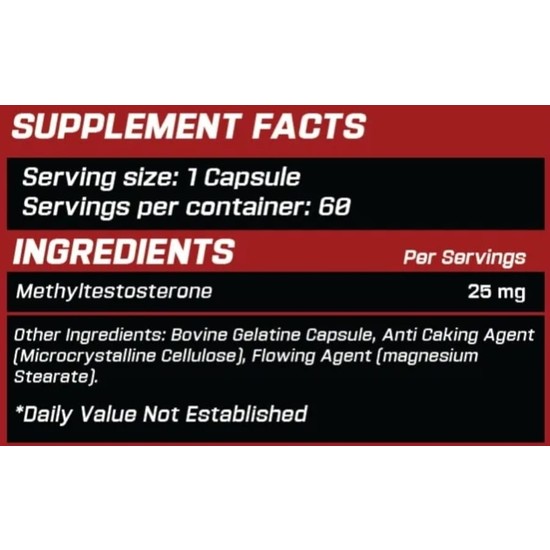 Grimlabs Methyltestosterone 60 Kapsül - 25 mg Fiyatı
