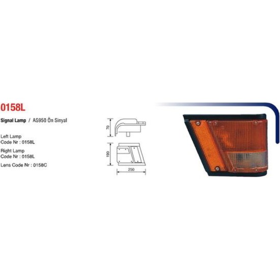 ÜÇLER Sinyal Lambası Ön Sağ Sol +Park AS950 Fiyatı