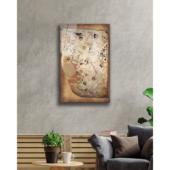 Miraax Piri Reis Haritası Cam Tablo, Piri Reis Map Fiyatı