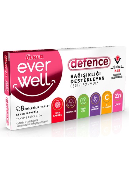 Ülker Everwell Defence Çiğneme Tableti 8 Adet 13.6 G Fiyatı