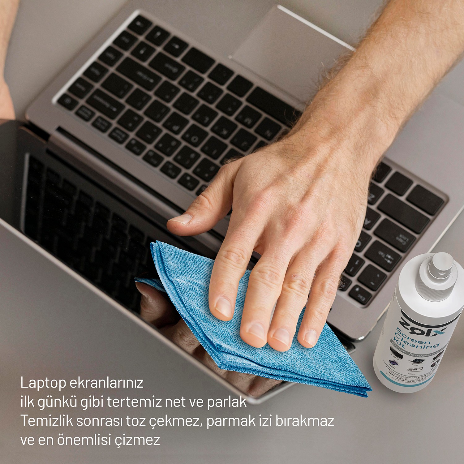Zolx Ekran Temizleme Seti 250ML ( Mikrofiber Bez ) Lcd, Led, Ekran, Laptop, Tablet, Bilgisayar,