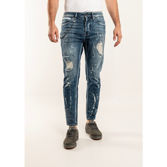 Gabbia Denim 0020 Süper Slim Fit Mavi Yıkamalı Yırtıklı Fiyatı