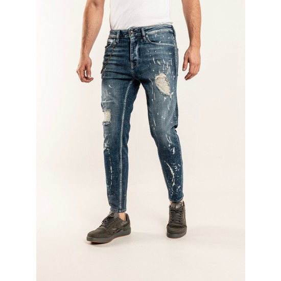 Gabbia Denim 0020 Süper Slim Fit Mavi Yıkamalı Yırtıklı Fiyatı