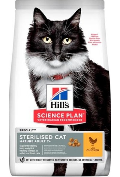 Hills Sterilised Tavuklu Kısırlaştırılmış Yaşlı Kedi Maması 1,5Kg