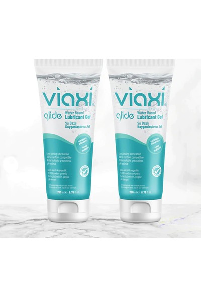 Viaxi Glide Su Bazlı Kayganlaştırıcı Jel Sade 200 ml 2'li
