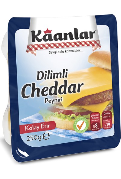 Kaanlar Dilimli Cheddar 250 gr Kaanlar Dilimli Cheddar 250 gr