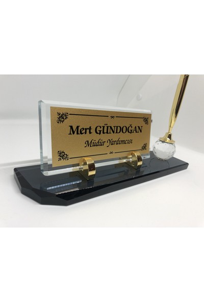 Gündoğan Kristal İsme Özel Cam Masaüstü İsimliği