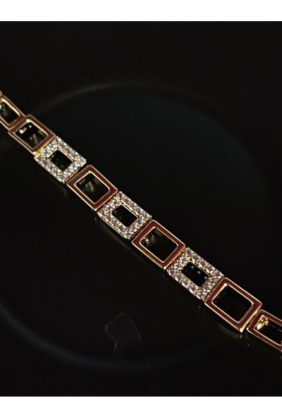 Mayko Bijuteri Zirkon Taşlı Kare Desenli Bileklik