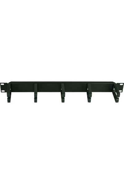Canovate 1u 19'' Metal Kancalı Yatay Kablo Organizer Siyah