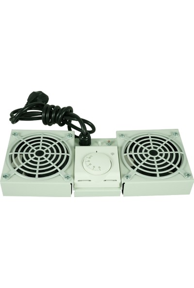 Canovate 2li Rack Kabinet Fan Modülü Termostatlı Duvar Tipi Gri