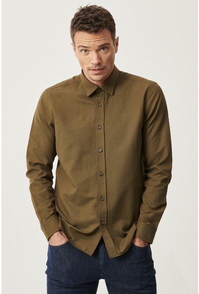 Altınyıldız Erkek Tailored Slim Fit Dar Kesim Düğmeli Yaka Oxford Gömlek Altınyıldız Erkek Tailored Slim Fit Dar Kesim Düğmeli Yaka Oxford Gömlek