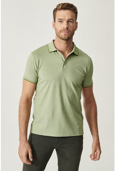 Altınyıldız Classıcs Erkek Yeşil Düğmeli Polo Yaka Cepsiz Slim Fit Dar Kesim Düz Tişört Altınyıldız Classıcs Erkek Yeşil Düğmeli Polo Yaka Cepsiz Slim Fit Dar Kesim Düz Tişört