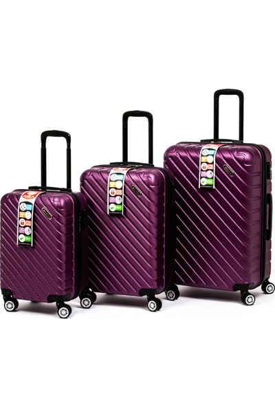 Anka A1001 Mor Abs 3'lü Valiz Seti Anka A1001 Mor Abs 3'lü Valiz Seti