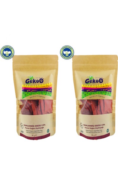 Gekoo Fırınlanmış Sebzeli Organik Cips -Pancar, Soğan, Zeytinyağı 115 gr x 2 Gekoo Fırınlanmış Sebzeli Organik Cips -Pancar, Soğan, Zeytinyağı 115 gr x 2