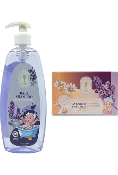 Gallipoli Lavender Lavanta Yağlı Rahatlatıcı Bebek Şampuanı 500 ml + Rahatlatıcı Bebek Sabunu 2 'li Set