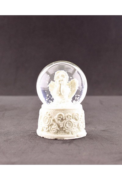 Dekoratif Mini Kanatlı Melek Kar Küresi 6 cm