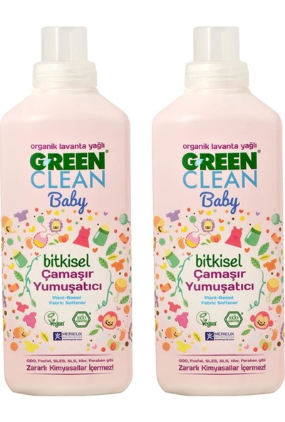 Green Clean Organik Lavanta Yağlı Baby Çamaşır Yumuşatıcısı 1000 ml 2 Adet Green Clean Organik Lavanta Yağlı Baby Çamaşır Yumuşatıcısı 1000 ml 2 Adet