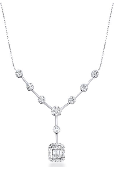 Bilezikci 0,50 Karat Baget Pırlanta Kolye