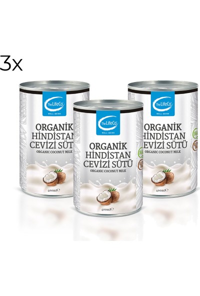 Thelifeco Hindistan Cevizi Sütü 3 x 400 ml