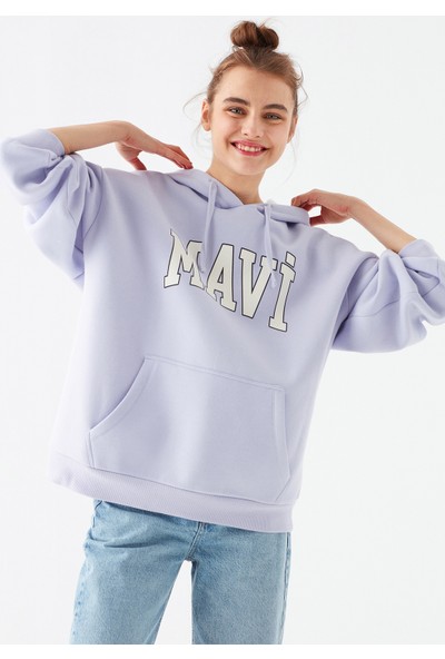 Mavi Kadın Mavi Logo Baskılı Lila Sweatshirt 1600361-34177