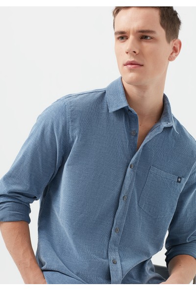 Mavi Erkek Mavi Kadife Gömlek 021742-32951