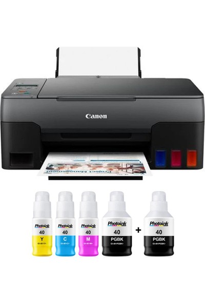 Canon Pixma G2420 Megatank Yazıcı + Photoink Mürekkep Seti Canon Pixma G2420 Megatank Yazıcı + Photoink Mürekkep Seti