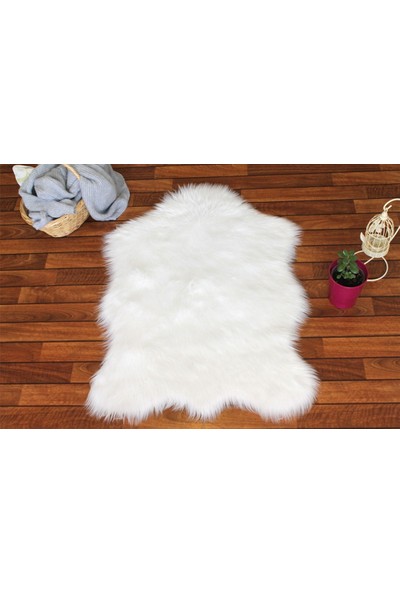 Tappeto Akrilik Kuzu Post Tekli Beyaz 150X200
