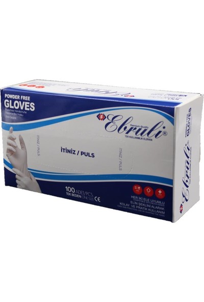 Ebruli Glowes Şeffaf Pudrasız Tek Kullanımlık Eldiven 100'LÜ Ebruli Glowes Şeffaf Pudrasız Tek Kullanımlık Eldiven 100'LÜ