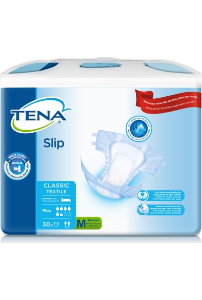 Tena Slip Classic Textile Plus Medium 30'lu Yetişkin Bezi