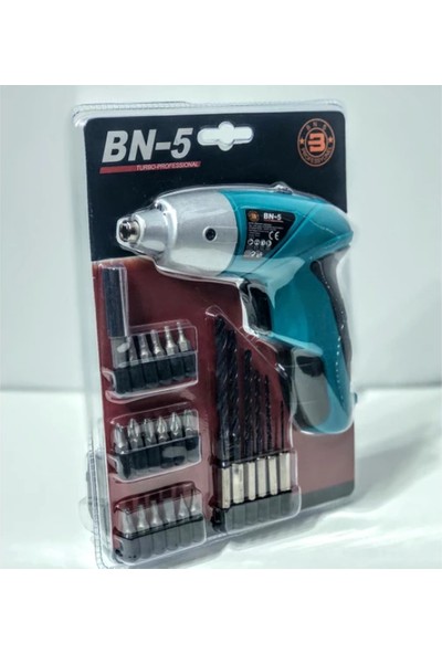 BN-5 Turbo Şarjlı Matkap Vidalama 4.8 V 24 Parça Uç Hediyeli BN-5 Turbo Şarjlı Matkap Vidalama 4.8 V 24 Parça Uç Hediyeli